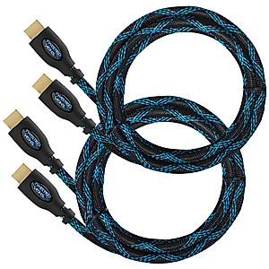 Twisted Veins HDMI Cable 10 ft / 3m, 2-Pack, Premium HDMI Cord Type High Speed with Ethernet, Supports HDMI 2.0b 4K 60hz HDR on Most Devices and May Only Support 4K 30hz on Some Devices