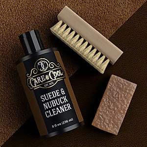 Care & Cool Suede and Nubuck Cleaner Kit (8 oz) Restores Color & Vibrancy to Shoes Clothes, and Furniture (Essential Kit)