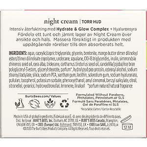 Burts Bees Truly Glowing Night Cream - Dry Skin Unisex 1.8 oz, White