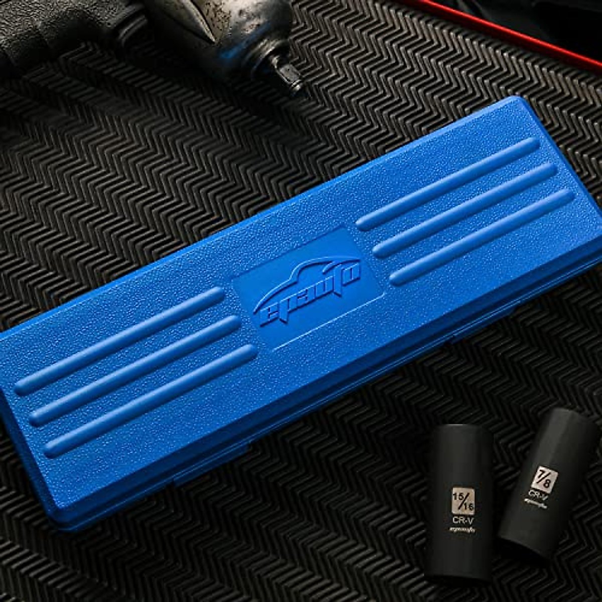 EPAuto 1/2-Inch Drive SAE Deep Impact Socket Set, Cr-V, 6 Points, 11 Sockets