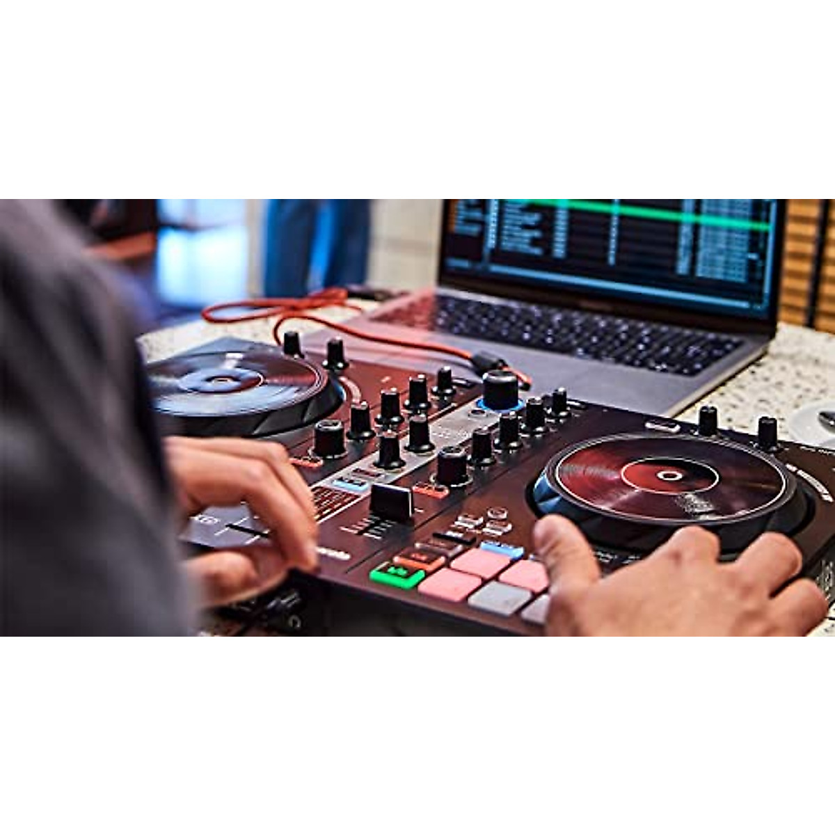 Hercules DJControl Inpulse 300 MK2 – USB DJ controller – 2 decks with 16 pads and built-in sound card – DJ software and tutorials included