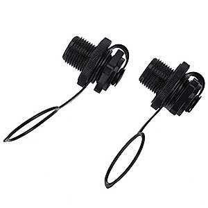 Inflatable Boat Air Valve, 2pcs Kayak Valve Adapter Spiral Air Plugs Boston Valve Replacement Screw for One-way Inflation Rubber Dinghy Kayak Raft Pool Boat Airbeds