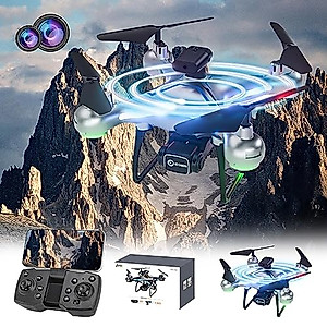 Drone With 4K Dual HD Camera Optical Localization Remote Control Toys Gifts For Boys Girls, Headless Mode, O𝚗e Key Take Off/Land, Altitude Hold, Intelligent Obstacle Avoidance