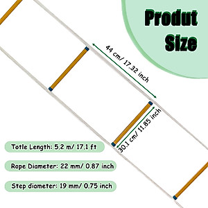 Fire Escape Ladder 2-3 Story, 16 FT Emergency Escape Ladders, 𝟭𝟲 𝗙𝗧 Portable Climbing Rescue Rope Ladder for 2-3 Story Home Window Balcony Railing Treehouse, Weight Capacity up to 2000 Pounds