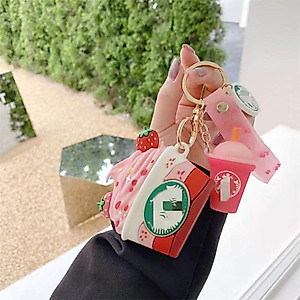 for Air pod 3 3rd Generation Case, Cute 3D Lovely Unique Cartoon for Air pod 3 Silicone Cover Fun Funny Cool Design Fashion Cases for Boys Girls Kids Teen for Air pod 3 (2021) (Strawberry Cup)