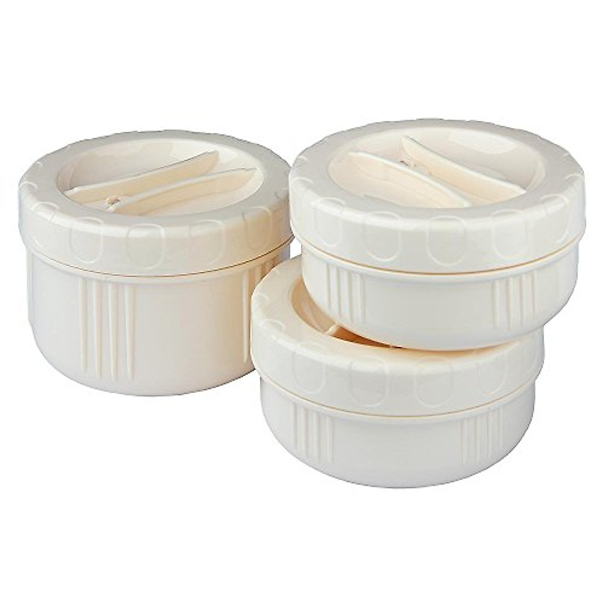 Isosteel Vacuum Food 1.5 L, Dishwasher Proof, 18/8 Stainless Steel, Plus 3 Plastic containers-Suitable for Micro Wave, Titanium Gray, , Grey