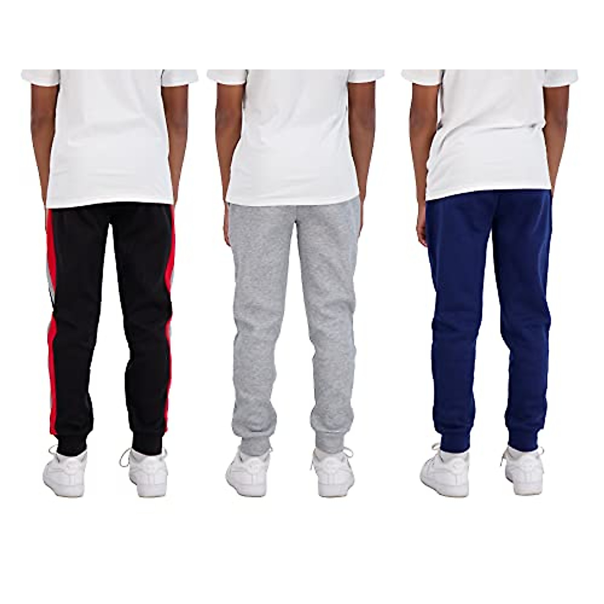 Hind Boys Sweatpants 3-Pack – Athletic Fleece and Tricot Jogger Pants with Pockets, Casual & Sportswear, Comfortable Youth Sweatpants for Everyday Wear, Activewear for Running, Gym, or Lounging