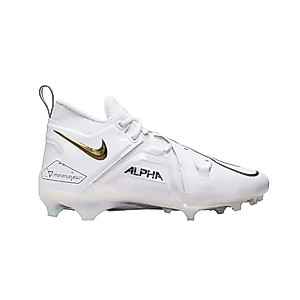 Nike Men's Alpha Menace Pro 2 Mid Football Cleats, White/Black, 11