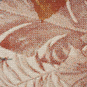 Lr Home Ox Bay Hibiscus Honey Botanical Tropical Woven Area Rug, Cream/Orange, 5'3" x 7'10"