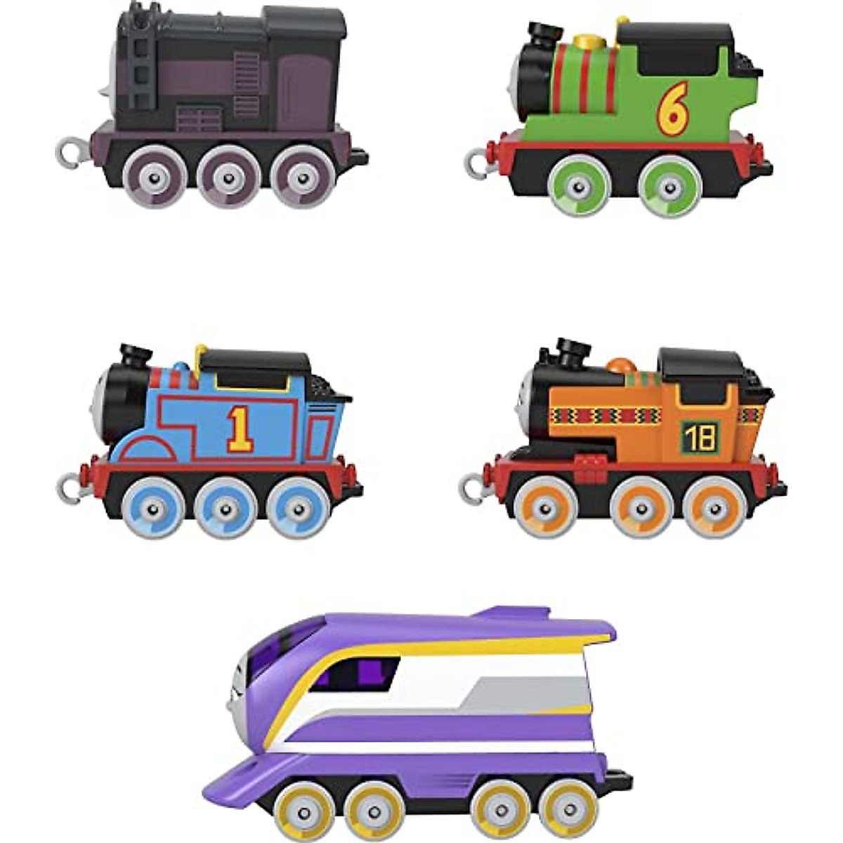 Thomas & Friends Toy Trains for Kids, Adventures Engine Pack, Set of 5 Push-Along Vehicles for Preschool Kids Ages 3 and Older