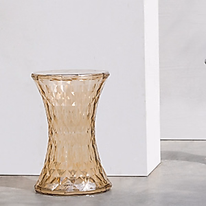 BOOMALTU Clear Chair Foot Stool Mosaic Chairs for Room in Transparent Crystal Decorative Stool for Living Room,Bedroom,Patio,Lounge,Bar (Amber)