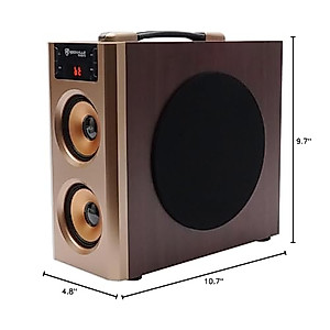 Rockville RHB70 Home Theater Compact Powered Speaker System w Bluetooth/USB/FM, Cherry Wood