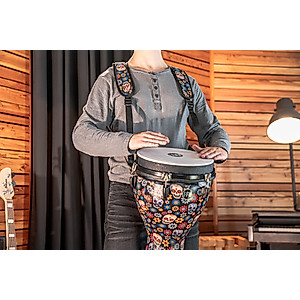 Meinl Percussion Designer Djembe Strap with Durable Synthetic Fabric and Adjustable Length, Day of The Dead (MDJS1DA)