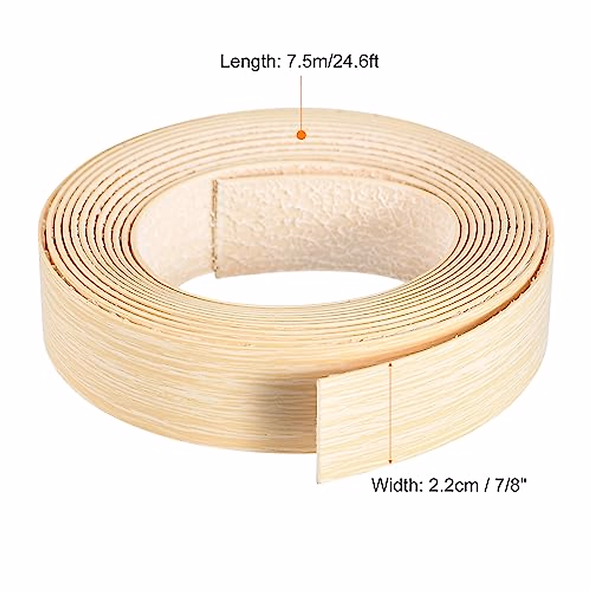 uxcell Edge Banding, 7/8 Inch x 24.6ft Pre-Glued Wood Veneer Edging Iron-on Flexible Edge Banding for Cabinet Repair Furniture Restoration, Khaki Oak