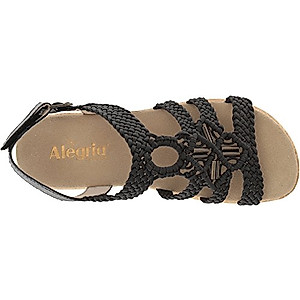 Alegria Women's "Jena" Gladiator Sandal- Black- 35 M EU (5-5.5 US)
