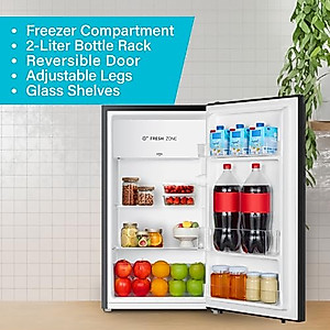 Arctic Wind 2AW1SLF44A 4.4-Cu. Ft Energy Star Compact Refrigerator with Freezer Compartment in Silver