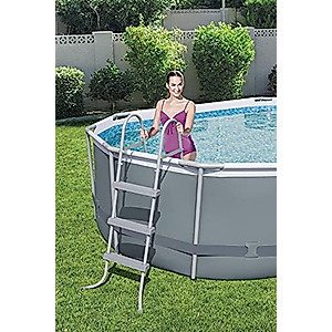 Bestway Power Steel 14' x 8'2" x 39.5" Oval Above Ground Pool Set | Includes 530gal Filter Pump, Ladder, ChemConnect Dispener