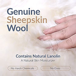 Sheepskin Ranch Real Long Wool Sheepskin Rug for Natural Home Decor, 6 x 2 Feet (Double)