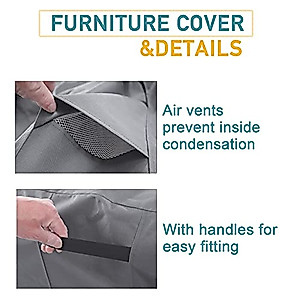 AKEfit Patio Furniture Cover Outdoor sectional Furniture Covers Waterproof Dust Proof Furniture Lounge Porch Sofa Protectors D128 x W83 x H28