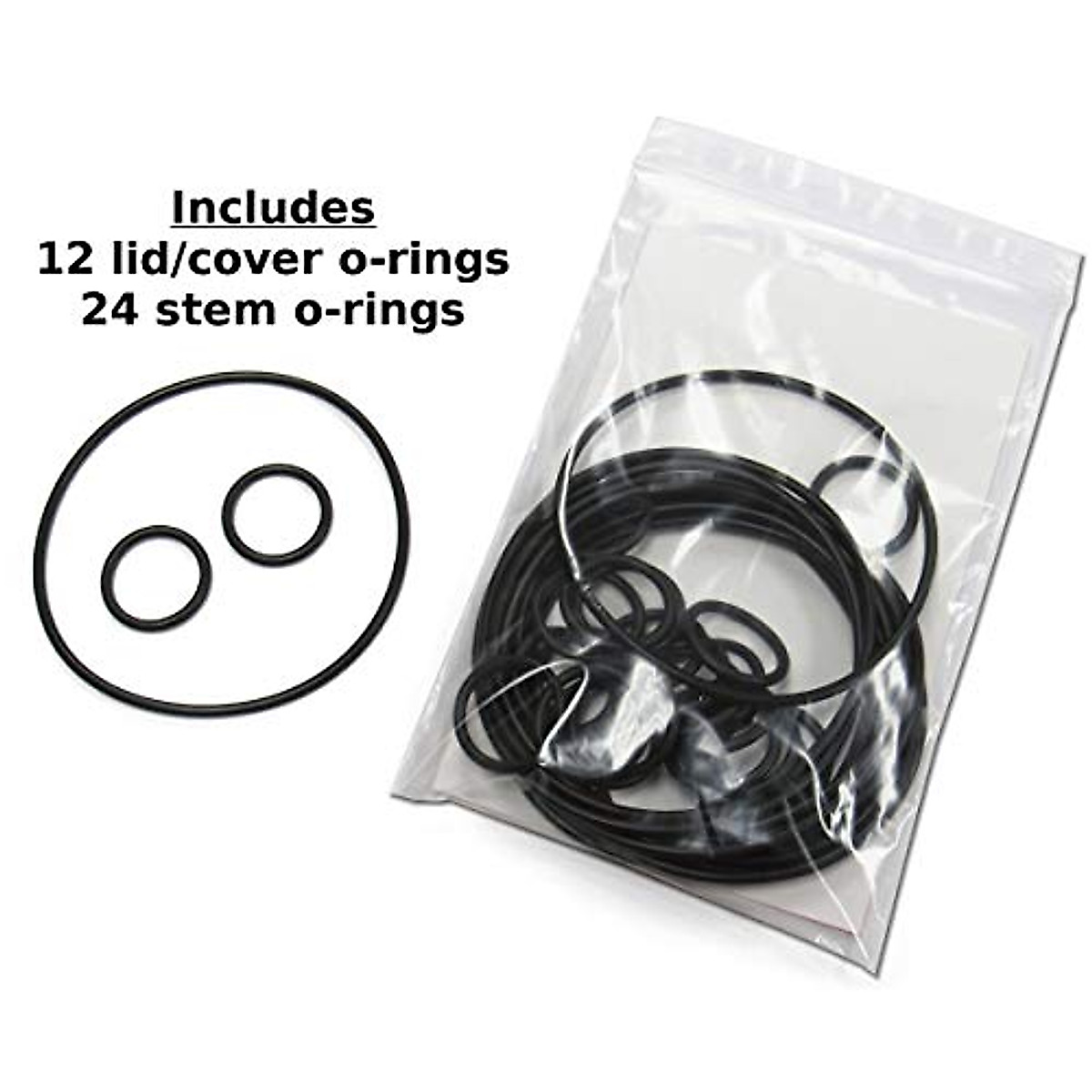 (12 Sets, 36 Pcs) Replacement Valve Cover & Shaft O-Rings for Jandy NeverLube/Pentair Valves (Part Numbers O-515-KIT-9, 1132/51016200 and R0487100/192039/O-158) and Hayward PSV valves (P/N: PSXVZ2A)