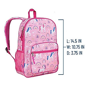 Wildkin Day2Day Kids Backpack Bundle with Lunch Box Bag (Rainbow Unicorns)