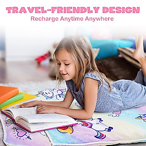 Unicorn Nap Mats for Preschool Daycare Toddler Nap Mat for Girls Daughter Kids Nap Mat with Pillow and Blanket,Sleeping Bag for Kids Granddaughter Kindergarten Travel Napping Gift,50"x20"