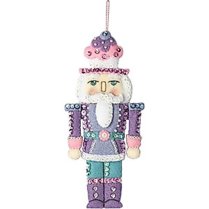 Bucilla Felt Applique 6 Piece Ornament Making Kit, Nutcracker Sweet, Perfect for DIY Arts and Crafts, 89292E