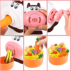 Color Play Dough Clay Set for Kids Toys, Jugar con la masa KitchenTools Creations Ultimate Cookie Noodle Ice Cream Maker Machine Playset for 3 4 5 6 7 8 Year Old Girls Boys Kids and Toddlers