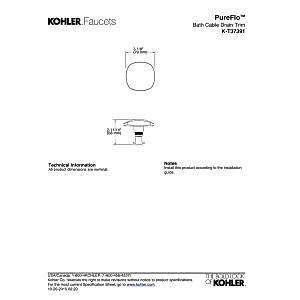 KOHLER PUREFLO™ BATH DRAIN TRIM - BASIC ROT