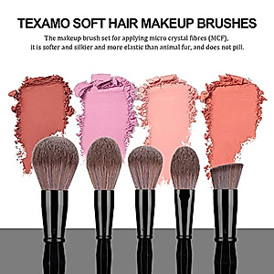 TEXAMO Makeup Brush Set Professional for Kabuki, Foundation Powder, Contour, Blush Highlighter, Eye Shadow, Makeup Brushes with Cosmetics Bag (C-Diamond Brush)