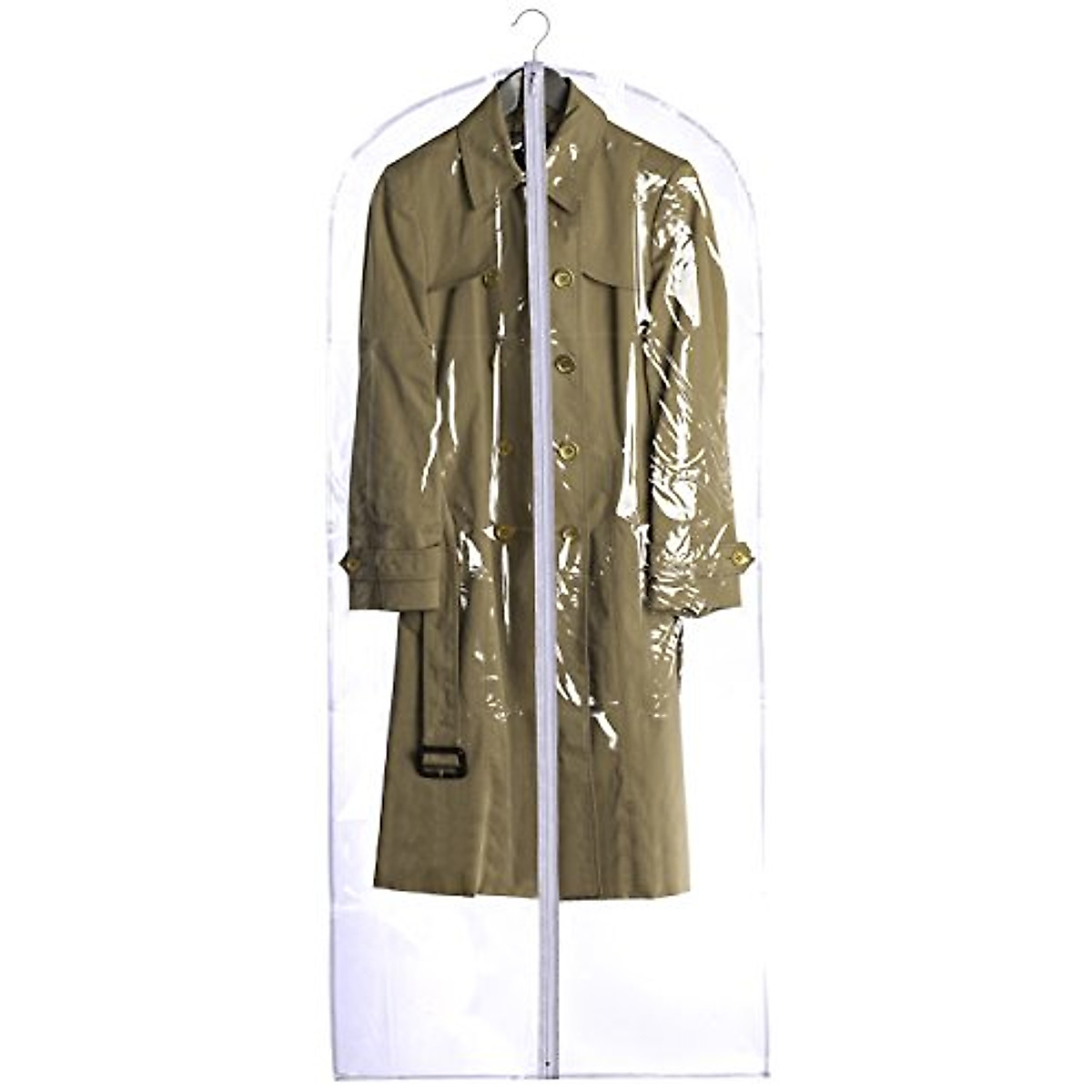 Clear Vinyl Garment Bag - Protect Your Clothing While Traveling and Dust Free While Hanging in Your Closet. These Garment Bags are Ideal for Coats, Suits, Dresses or Gowns - Set of 2 (24 X 54 Inches)