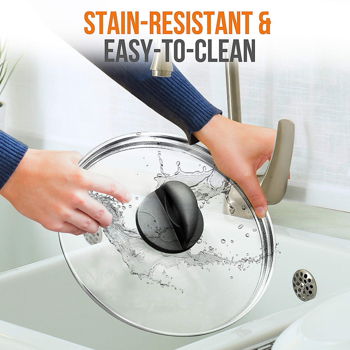 NutriChef Durable Dutch Oven Pot Lid - See-Through Tempered Glass Lids, Fits 9.5'' -inches Pot and Oven Safe, Dishwasher Safe, Works with Model: NCCW12S - NutriChef PRTNCCW12SDOPLID