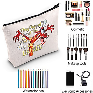 ZJXHPO Dragon Makeup Bag They Like Daisies Mulan Mushu Makeup Zipper Pouch Bag Motivation Travel Case (Snow Daisies)