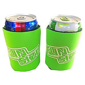 KCC Industries 8 oz. Mini Beer & Soda Slim Can Sleeves - Set of 2 Fun Size Coolies (Lime Green)
