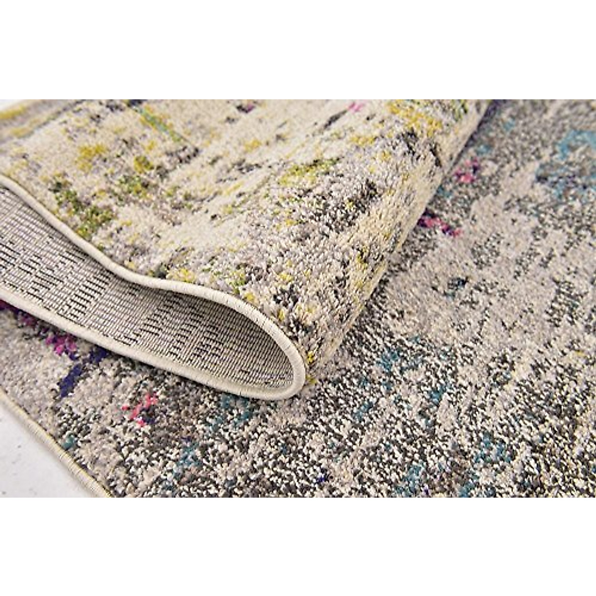 Unique Loom Chromatic Collection Modern Rustic & Vibrant Abstract Area Rug for Any Home Décor, 5 x 8 ft, Beige/Gray