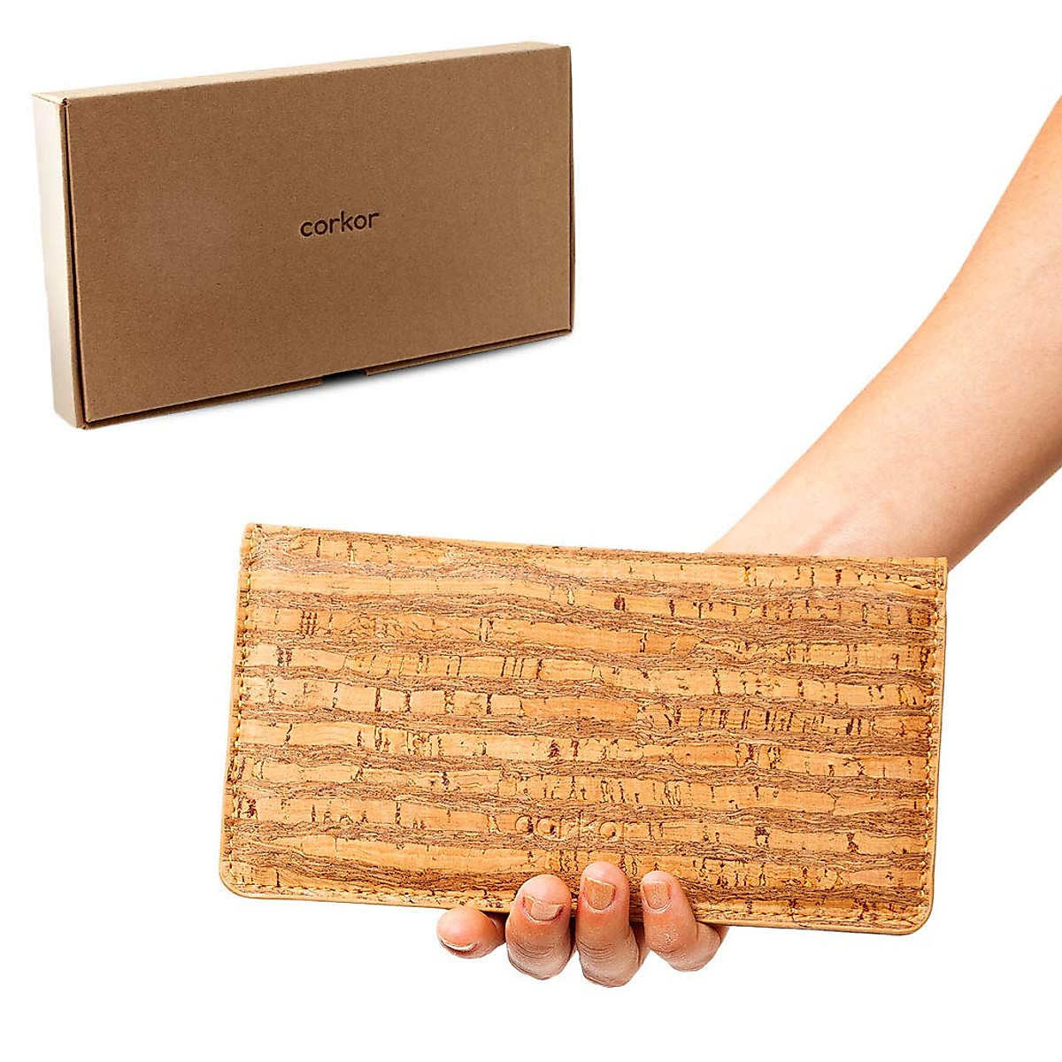 Cork Wallet Women Vegan Slim for Cards, Notes and Coins Zebra Pattern