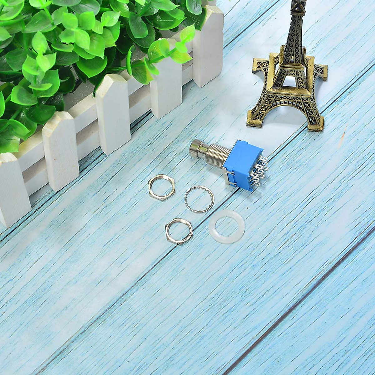 Comimark 5Pcs 3PDT 9Pin Guitar Effects Pedal Box Stomp Foot True Bypass Metal Switch 3PDT