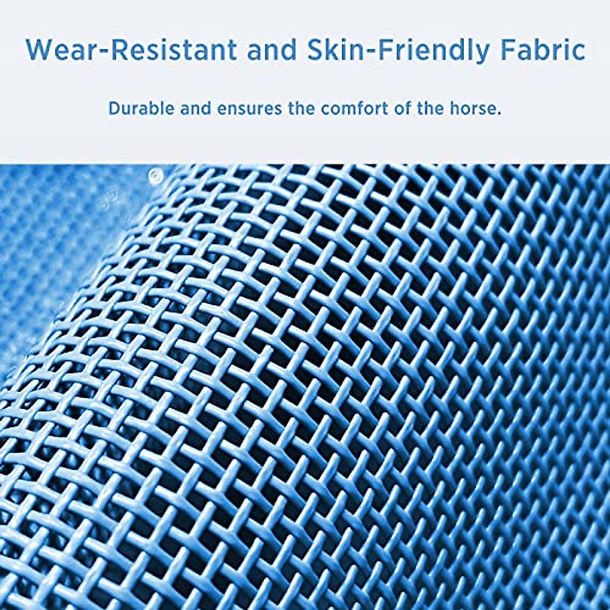 Rubor Mesh Fly Boots for Horse, Horse Leggins, Loose Fitting Fly Boots, Reduce Stomping, Horse Boots Leg Wraps Protection Gear Equine Set of 4 - Blue