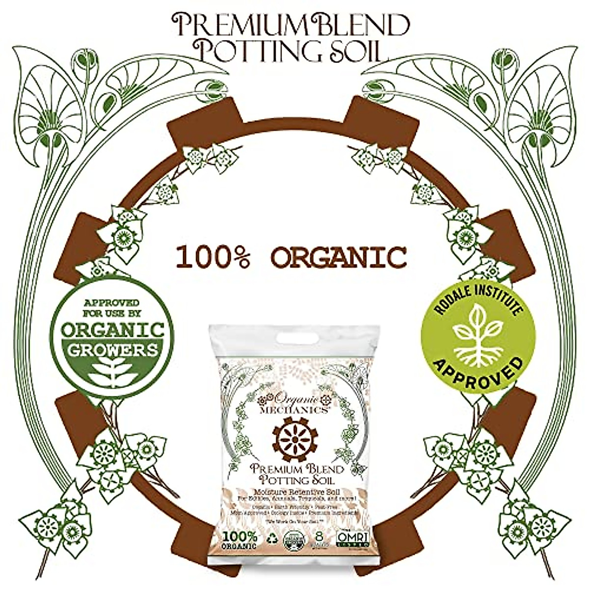 Organic Mechanics, Garden Center Potting Soil- 8 Quart