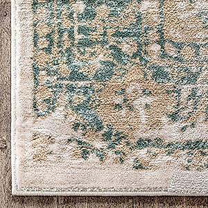 Well Woven Kensington Maxwell Blue Modern Medallion Antique Vintage Distressed Area Rug 3'11" x 5'3"