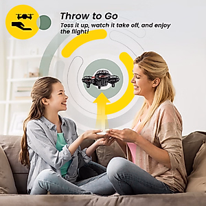 Holy Stone HS420 Mini Drone with HD FPV Camera for Kids Adults Beginners, Pocket RC Quadcopter with 2 Batteries, Toss to Launch, Gesture Selfie, Altitude Hold, Circle Fly, High Speed Rotation