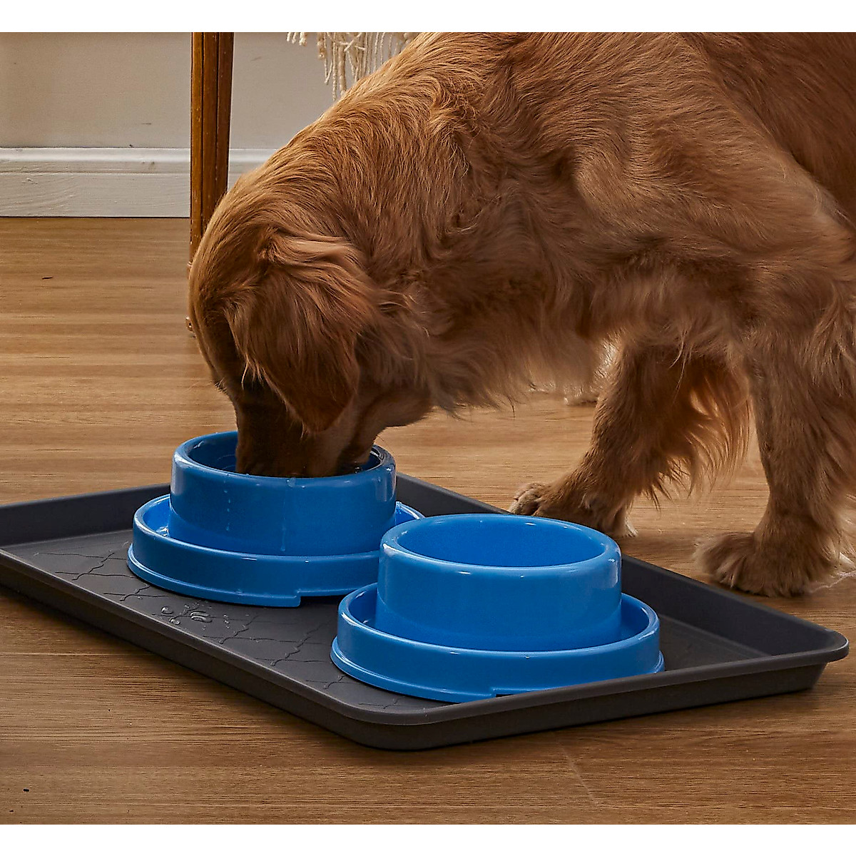 PetLike Boot Tray for Entryway Indoor, Pet Food Mat Tray, 16.7 x 12.8 inch 2 Packs, Waterproof Rubber Shoe Tray for Indoor and Outdoor, Multi-Purpose Tray for Boots, Shoes, Pets, Garden…