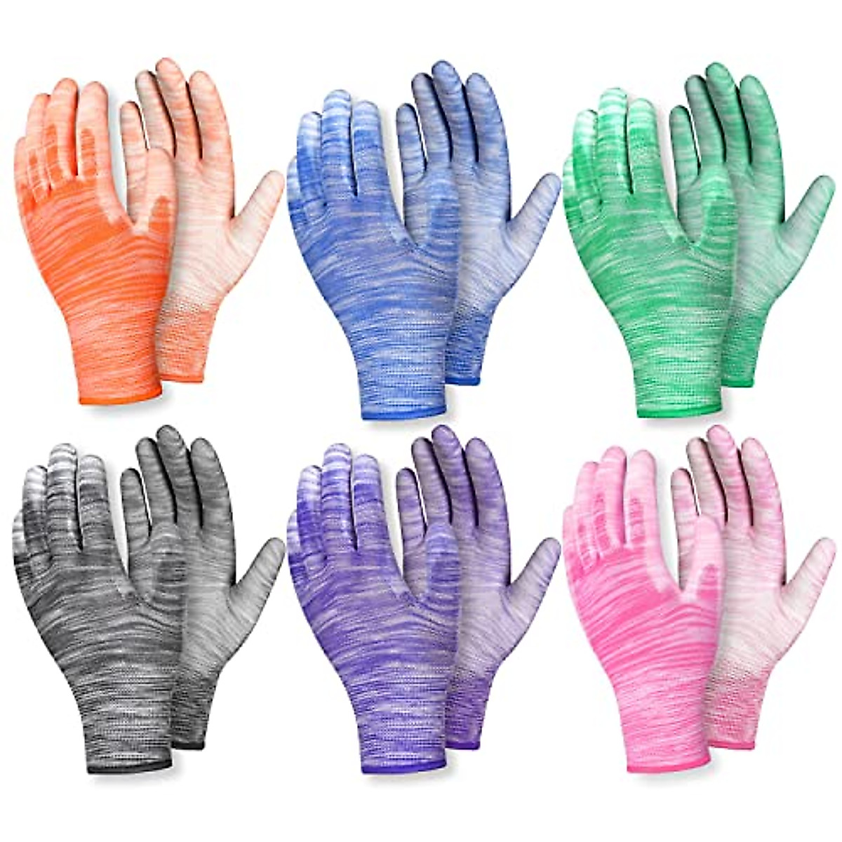 Nimalpal 6 Pairs Gardening Gloves for Women and Men Breathable Work Gloves Garden Gloves with Super Grip, Size fits Most, Suitable for Multi-purposes