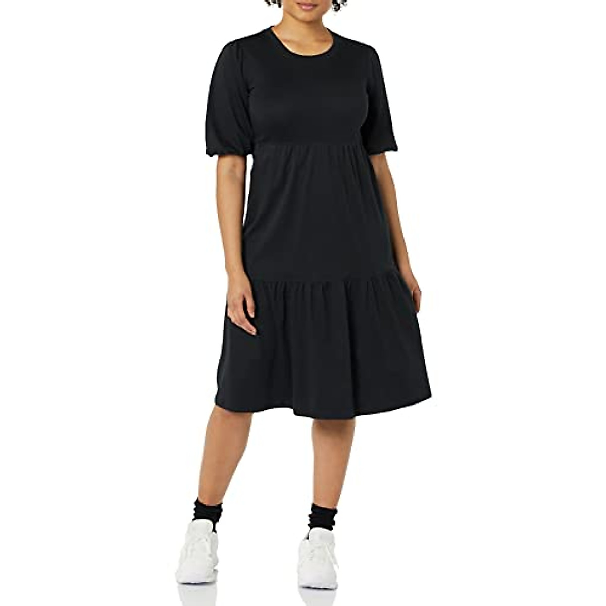 Amazon Aware Women's Organic Cotton Fit and Flare Dress (Available in Plus Size) (Previously Amazon Aware), Black, Large