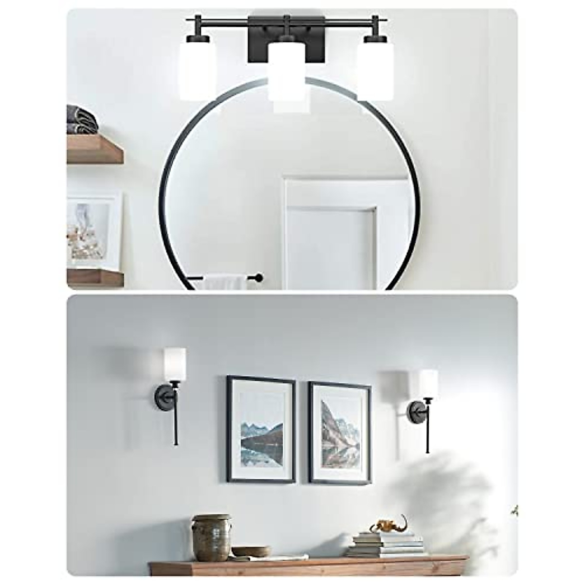 White Frosted Glass Shade Replacements 4 Packs, Elegant Glass Lamp Shade Covers Cylinder Glass Globe with 1-5/8-inch Fitter Glass Light Fixture Shade for Pendant Light Chandelier Wall Sconces