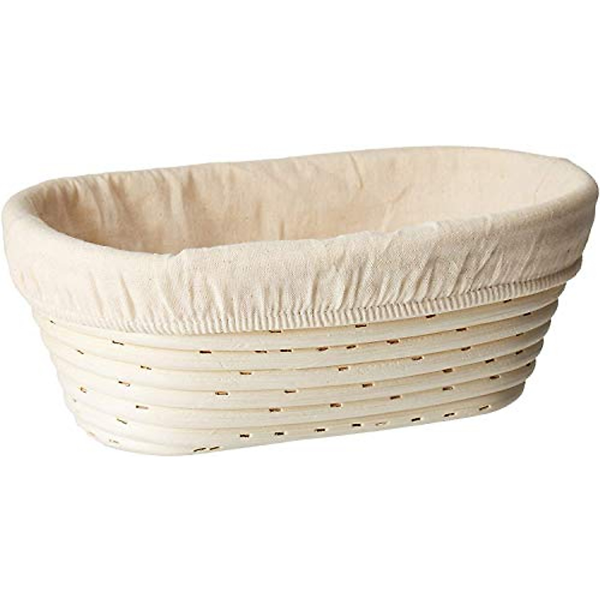 Set of 2 Oval (9.8 x 6 x 3.5 inch) Banneton Proofing Basket & Liner SUGUS HOUSE Brotform Dough Rising Rattan Handmade rattan bowl-Perfect For Artisan