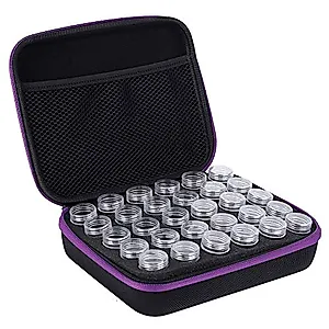 Aqur2020 Diamond Embroidery Box, 30 Slots Diamond Embroidery Box Diamond Painting Accessories Tool Storage Box with 30 Compartments(Purple)