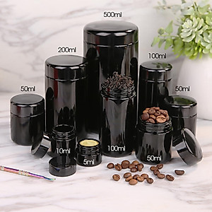 3 Pack 100ml Black Airtight Wide Mouth Ultraviolet Glass Jar,Reusable 100g Food Glass Bottle for Craft, Wax, Cosmetics, Coffee,oil Storage (B 3pcs 100ml)