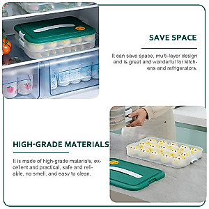 DOITOOL Refrigerator Drawer Organizer Refrigerator Food Storage Box Box Crisper Plastic Ravioli Plate Dumpling Organizer Box Fridge Egg Organizer