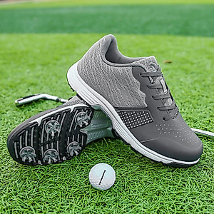 THESTRON Men Golf Shoes Professional Waterproof Spikes Golf Sport Sneakers …